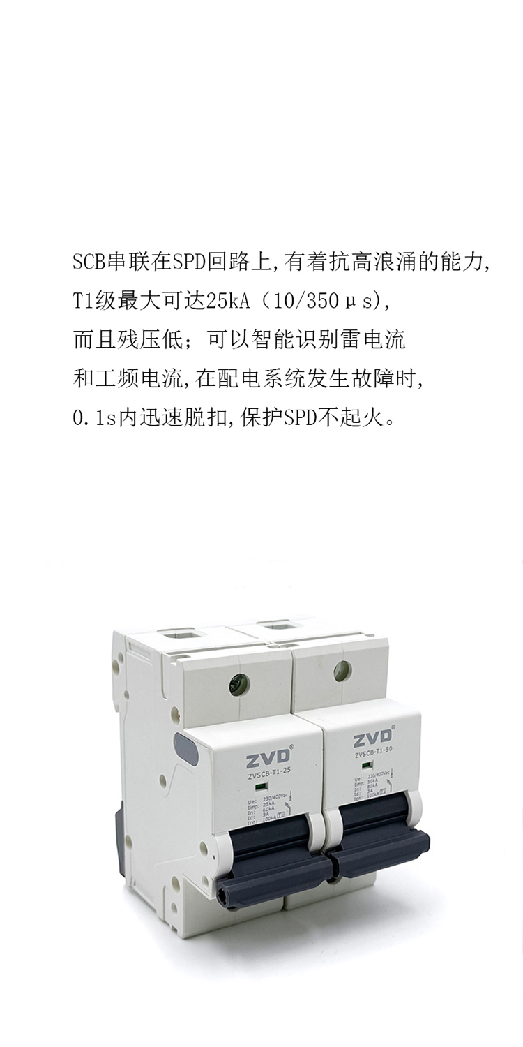 T08/80E1/4P E2B1B1 SPD电涌浪涌保护器专用 微断开关装置 SCB SSD